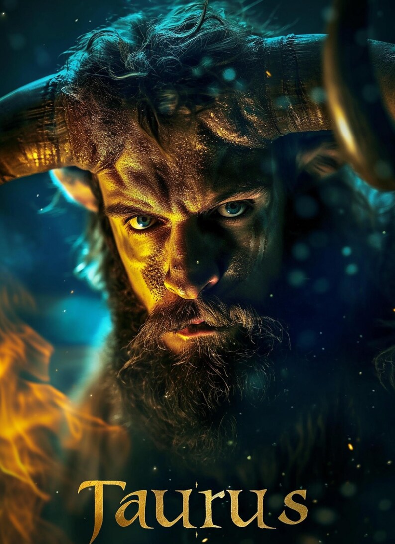 The Taurus; Earth Sign, the Zodiacs, Zodiac Art Print, Wall Decor ...