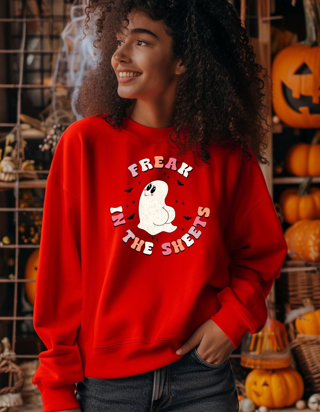 Freak in the Sheet Sweatshirt, Cute Halloween Sweat, Witch Sweatshirt ...