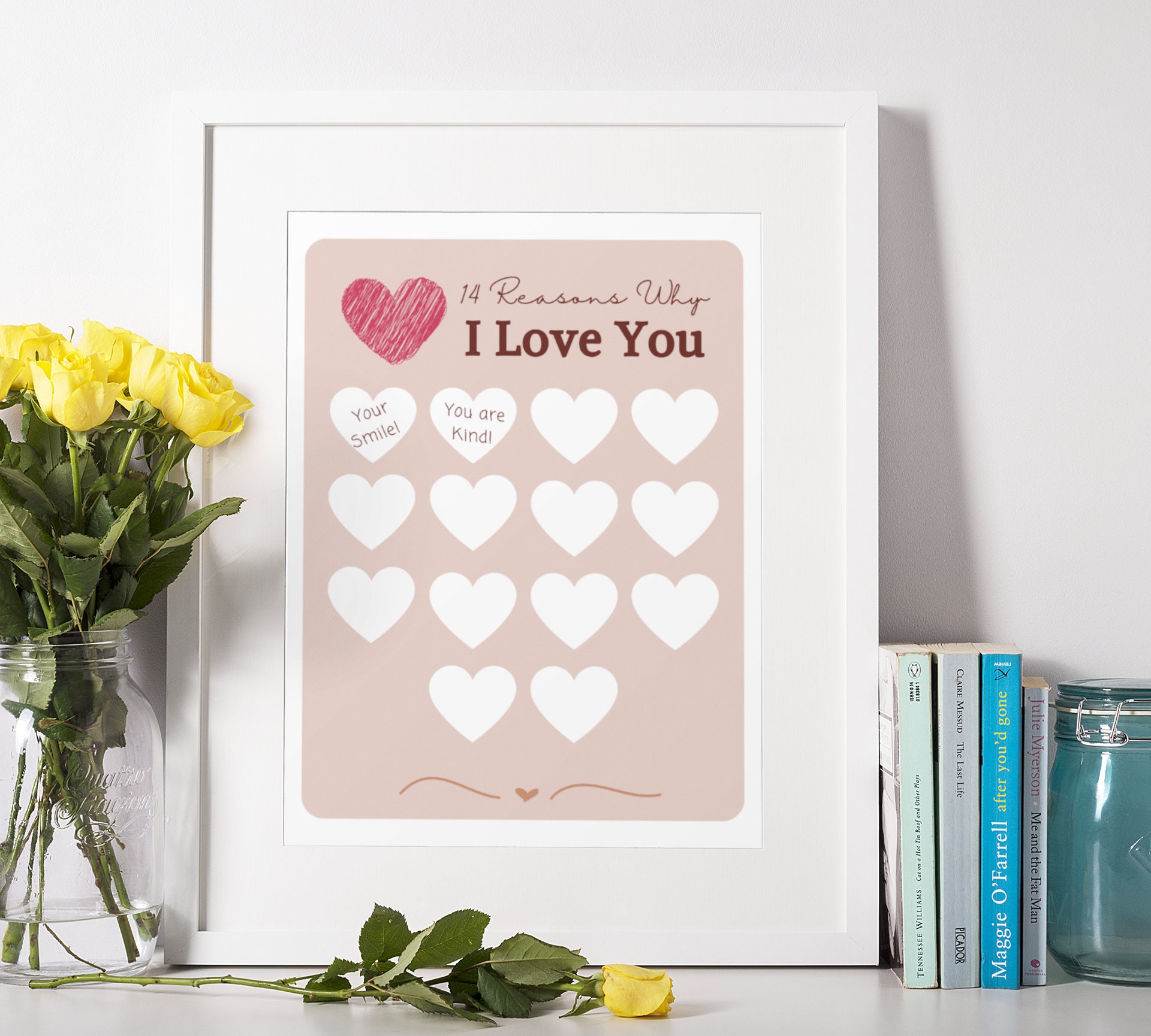 14 Reasons Why I Love You Sign - Etsy
