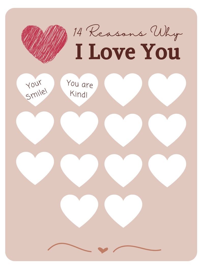 14 Reasons Why I Love You Sign - Etsy