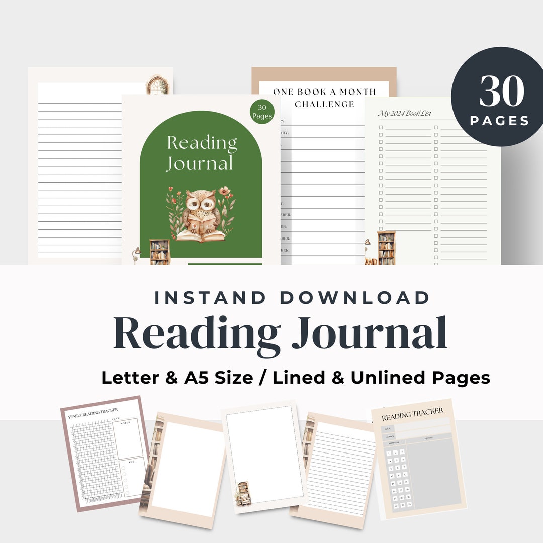 Reading Journal, Reading Tracker and Note-sheets for Keeping Track of ...