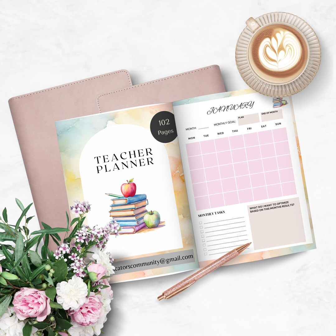 Teacher Undated Planner / Printable Monthly, Weekly, Daily Calendar ...