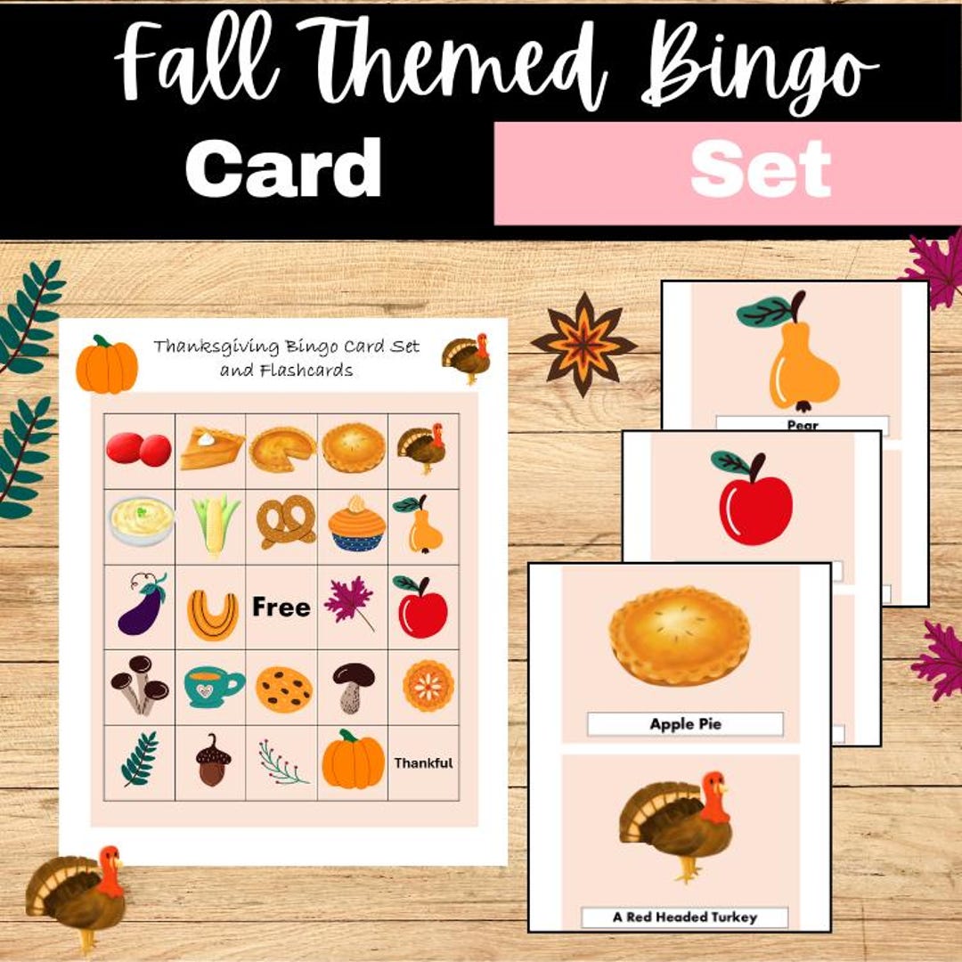 Fall / Thanksgiving Bingo & Flashcard Set - Etsy
