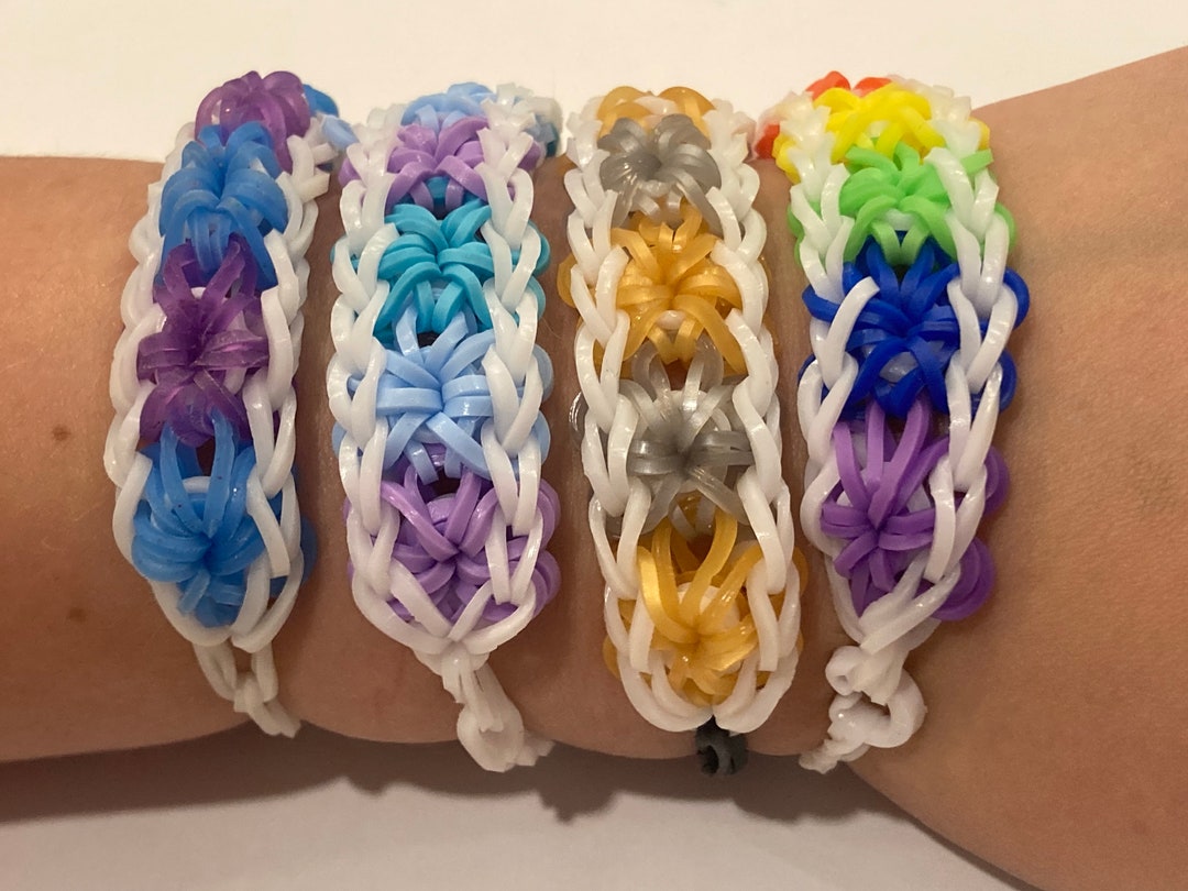 Rubber Band Rainbow Loom Bracelets Starbursts - Etsy