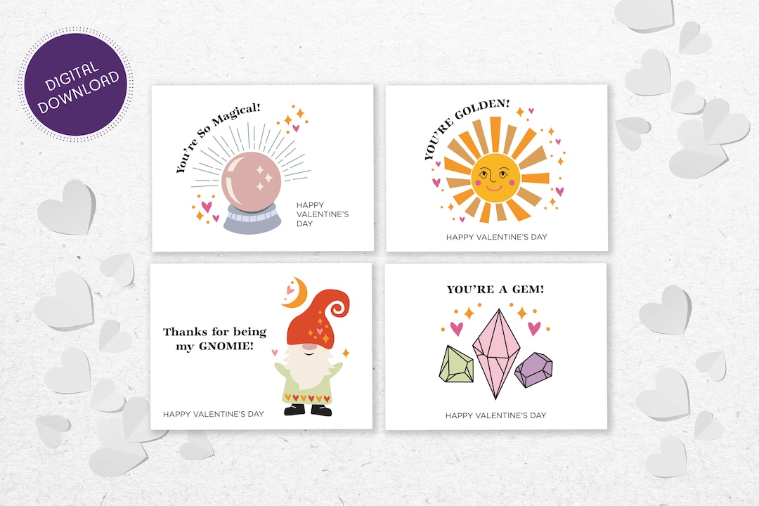 Printable Valentine's Day Cards, Classroom Valentine's Day Cards for ...