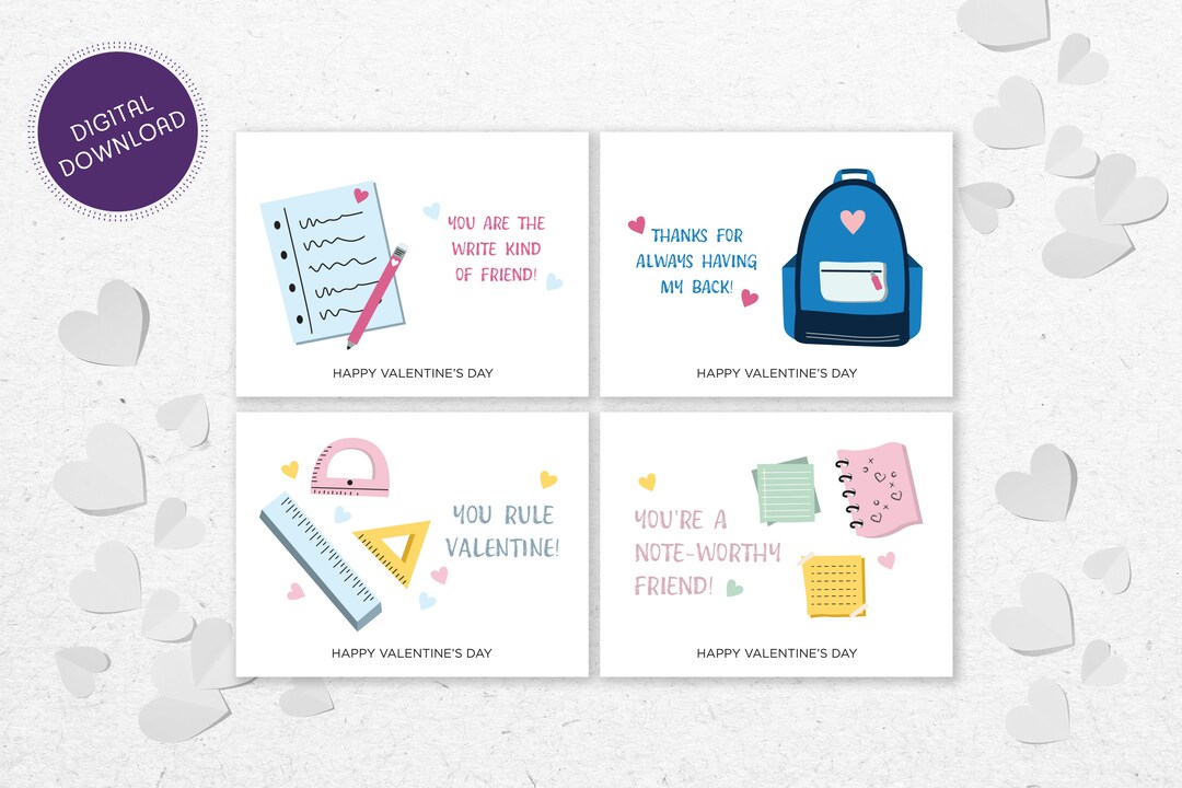 Printable Valentine's Day Cards, Classroom Valentine's Day Cards for ...