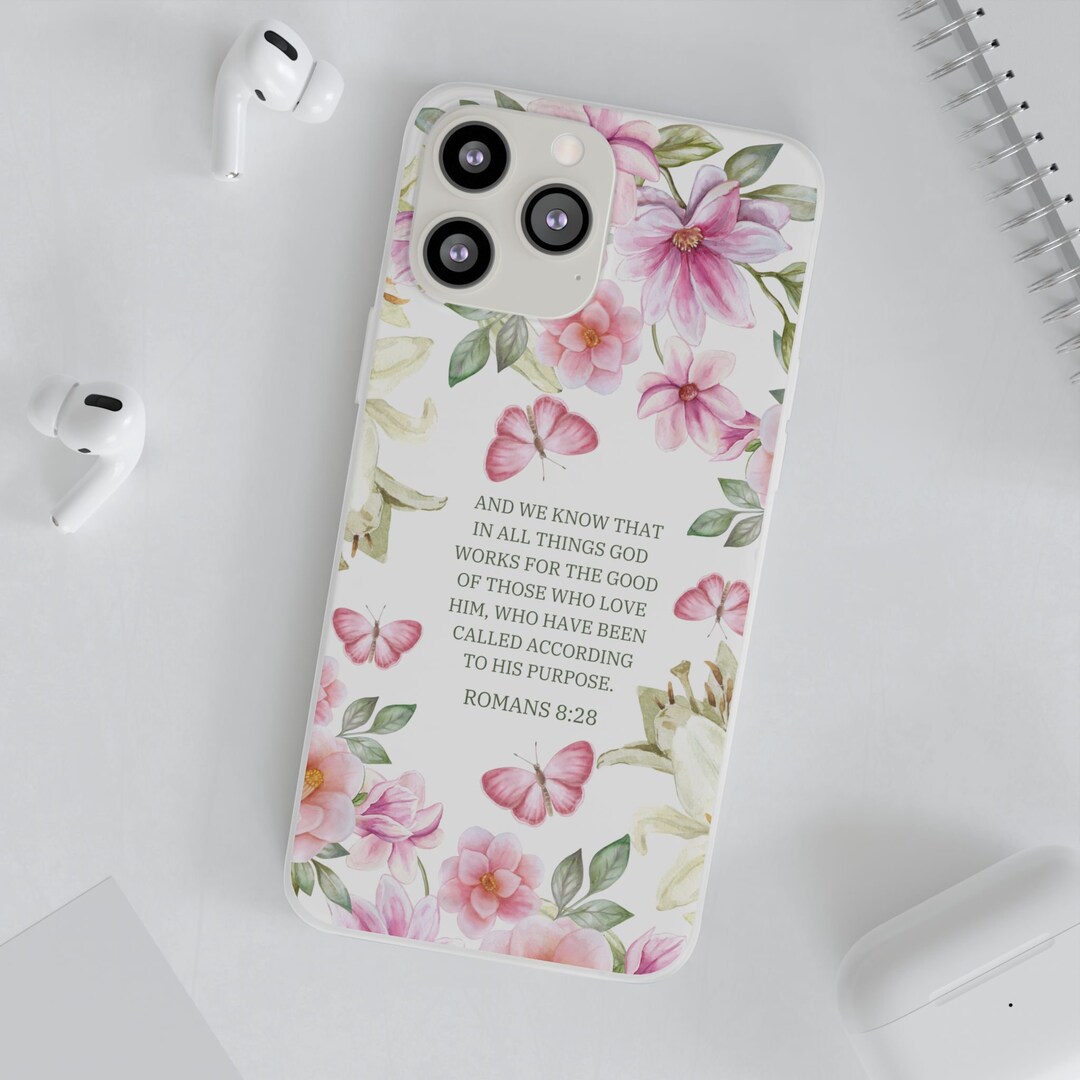 Butterfly Bible Case, Aesthetic Christianity Phone, Modern Floral ...