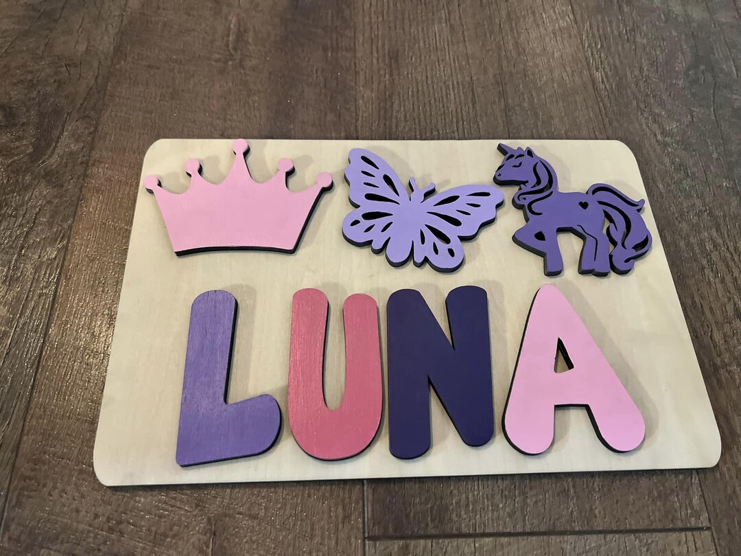 Name Puzzle SVG File | Girl | Glowforge SVG | Laser Cut File | Digital ...