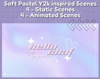 4 Animated & 4 Static Pastel Purple Pink Planet Y2k Inspired Stream Screens Scenes / Offline ...