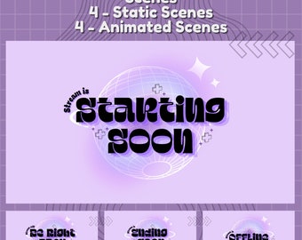 4 Animated & 4 Static Milky Pink Y2k Inspired Stream Screens Scenes ...