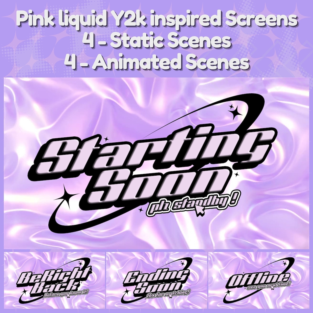 Pink Liquid Y2k Inspired Stream Screens Scenes / Offline / Brb ...