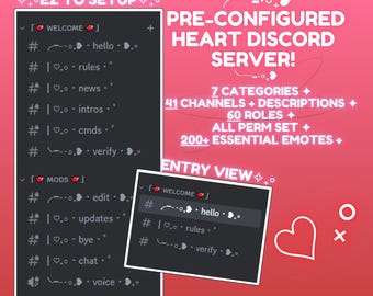 Pre-configured Ribbon Discord Server Template | for Streaming | Gaming ...