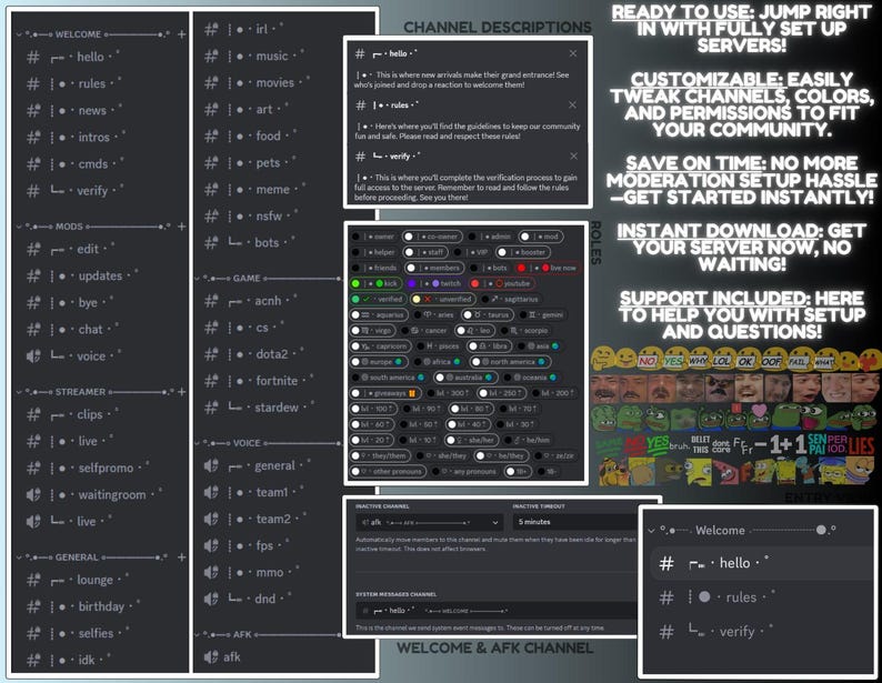 Pre-configured Dotty Discord Server Template | for Streaming | Gaming ...