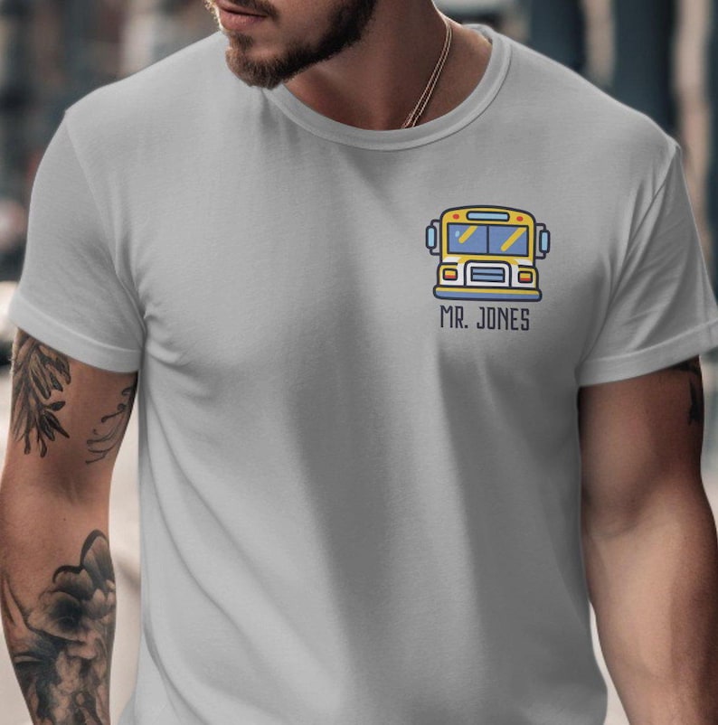 Custom School Bus T-shirt, Personalized Name Shirt, Driver Appreciation ...