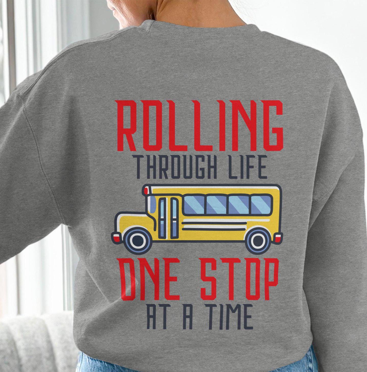 Custom School Bus Driver Sweatshirt, Personalized Bus Driver Sweatshirt ...