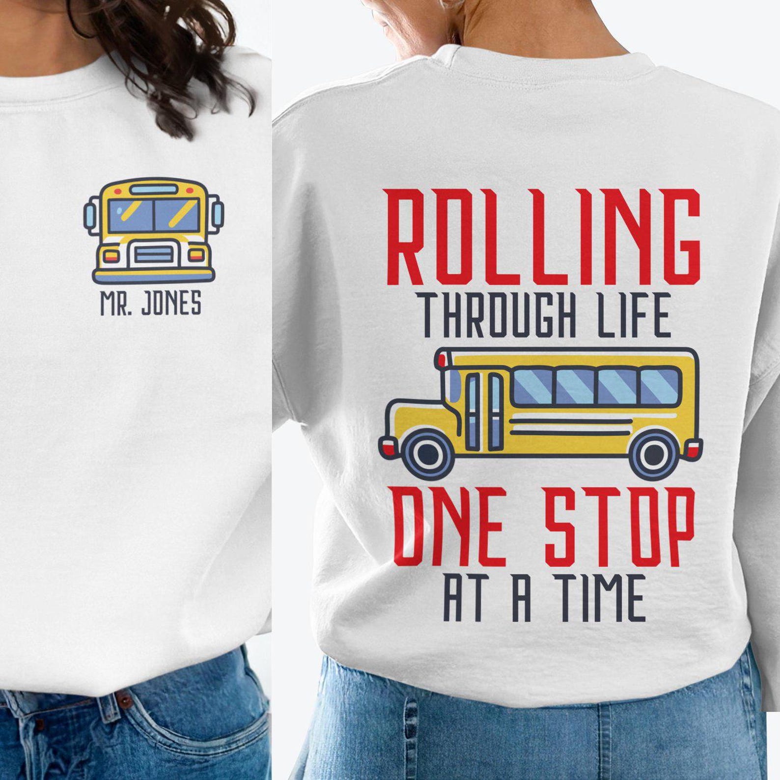 Custom School Bus Driver Sweatshirt, Personalized Bus Driver Sweatshirt ...