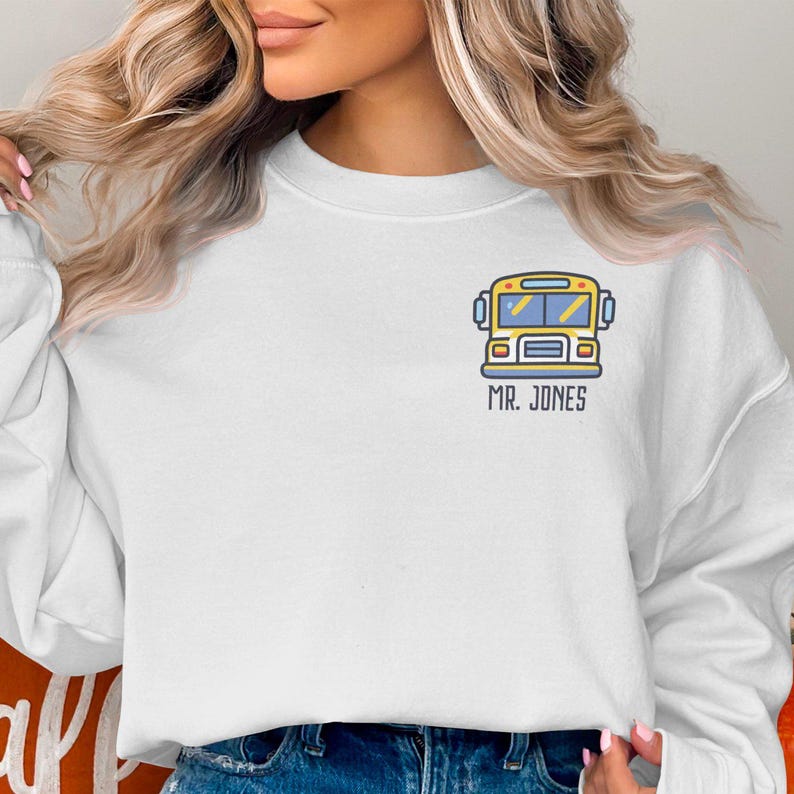 Custom School Bus Driver Sweatshirt, Personalized Bus Driver Sweatshirt ...
