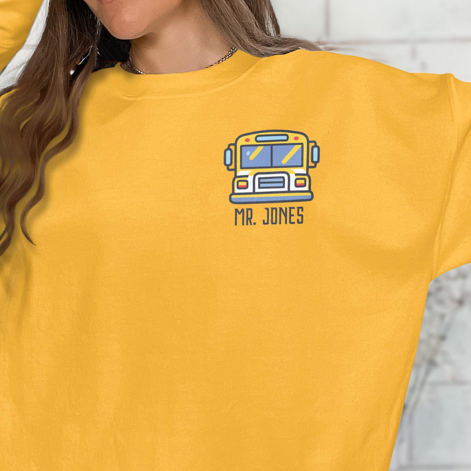 Custom School Bus Driver Sweatshirt, Personalized Bus Driver Sweatshirt ...