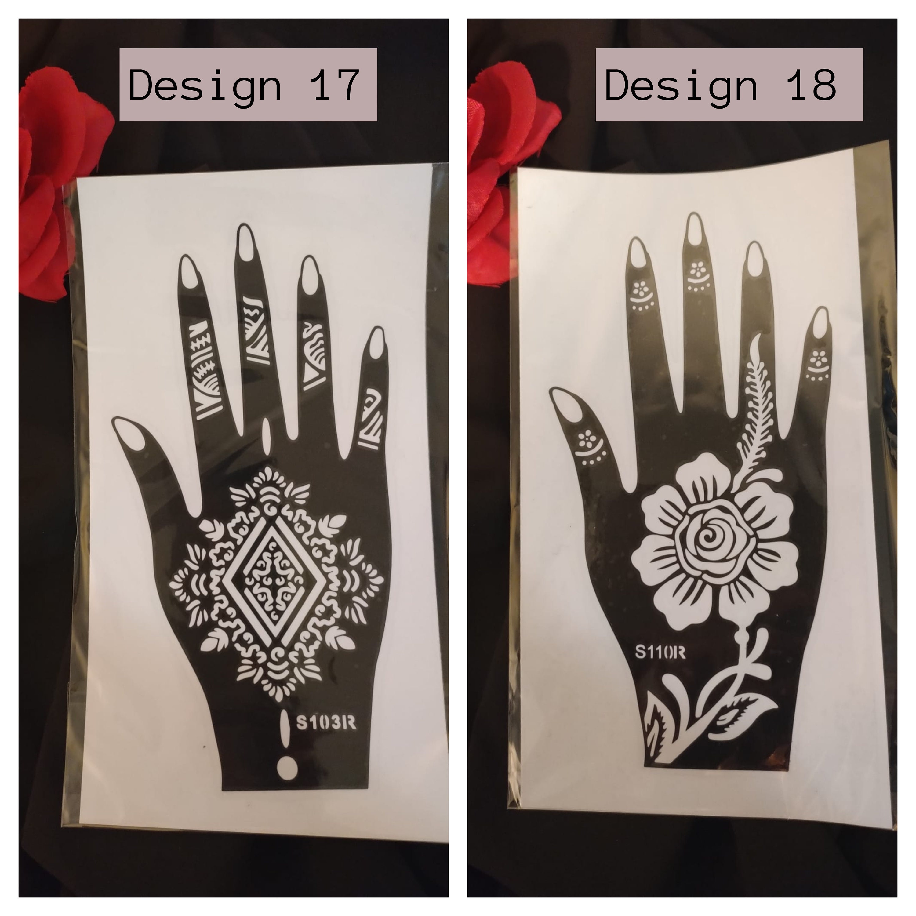 Henna Stencil / Beautiful Designs / Hand and Body Art - Etsy