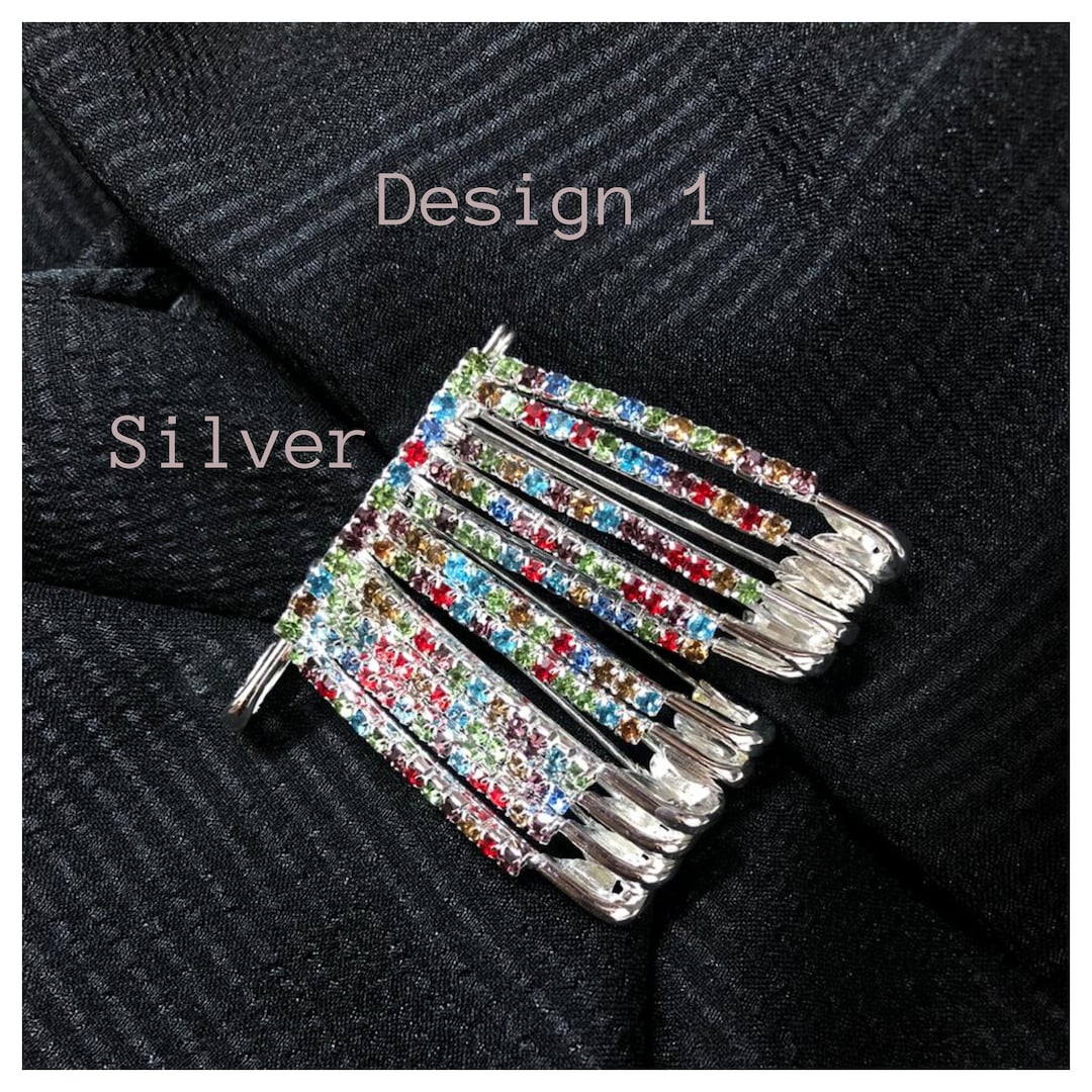 Diamonds Safety Pin Saree Pin /one Side of Safety Pin / Hijab Safety ...
