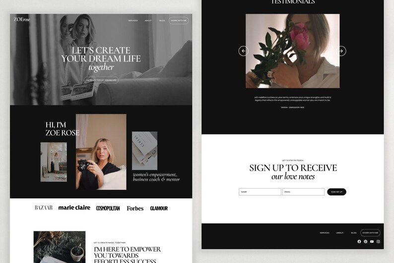 Aesthetic, Editorial Squarespace Template - Etsy