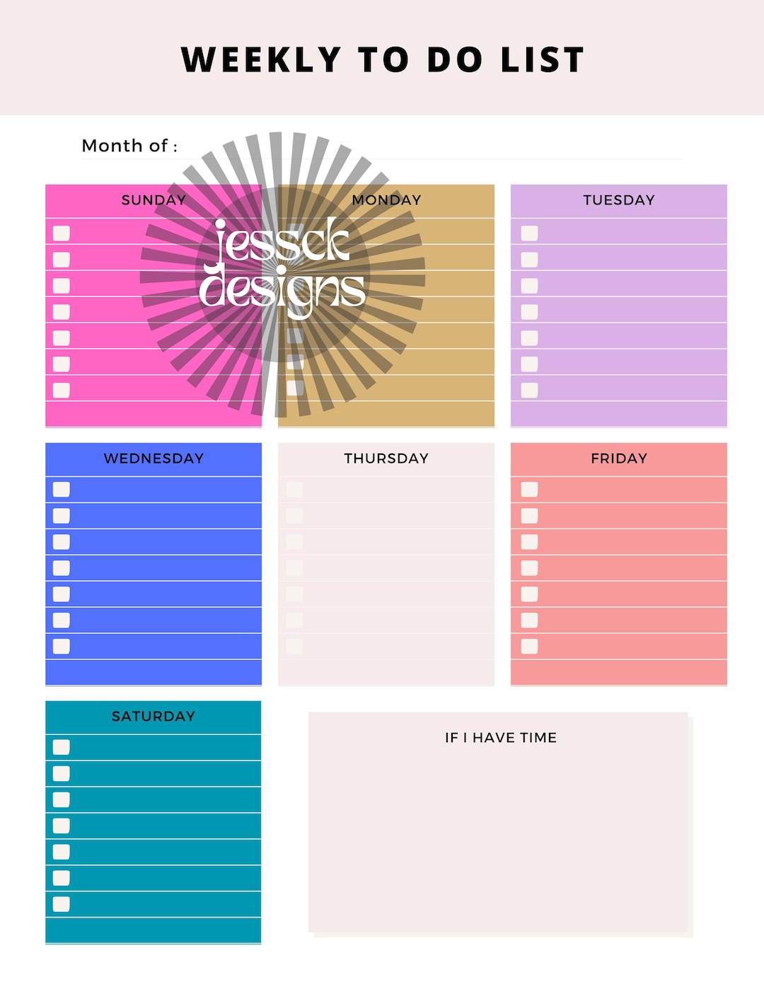 Weekly to Do List | Printable | Daily to Do List | Undated Daily ...