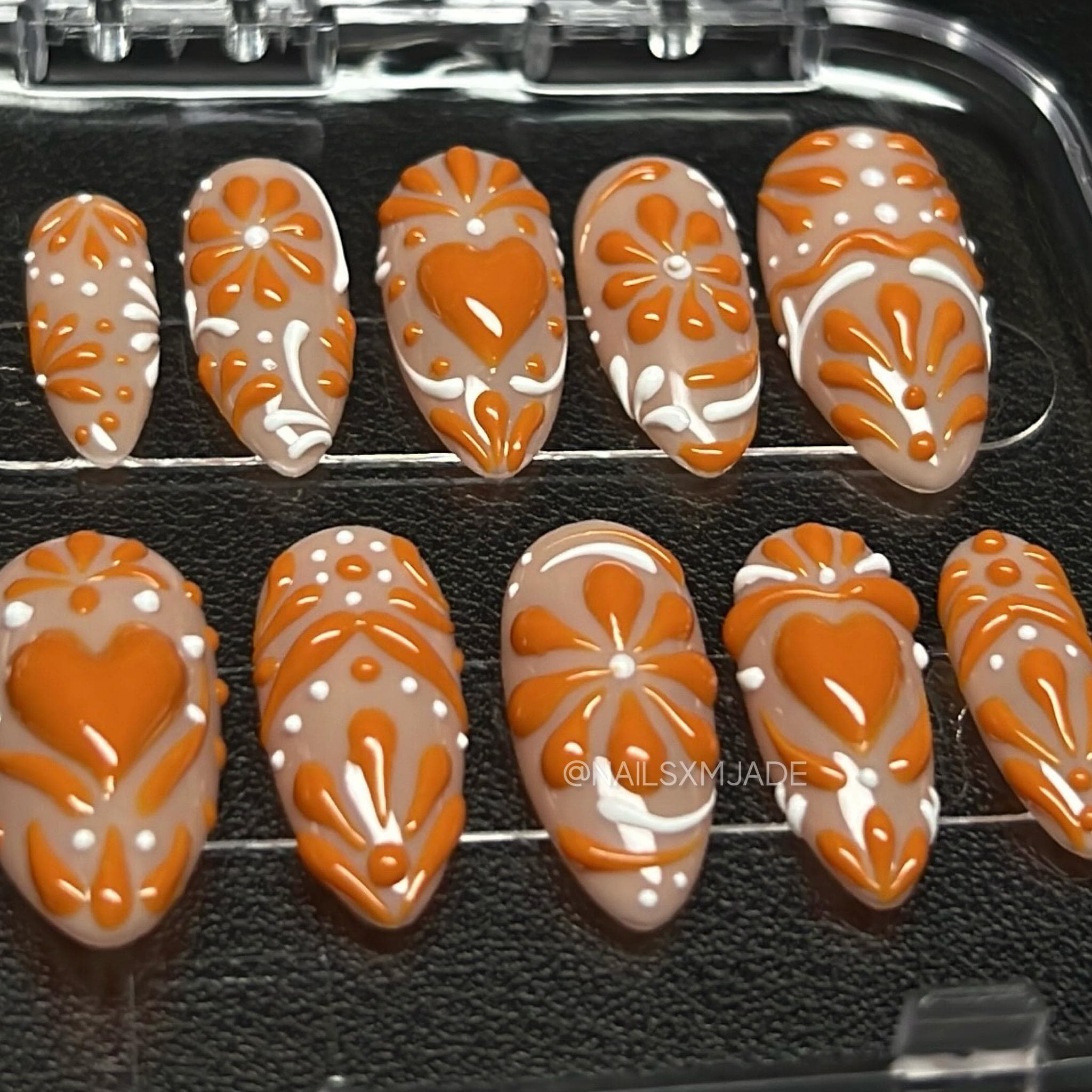 Talavera Nails | Mexican Tile Nails| Barro Nails | Press-ons | Mexican ...