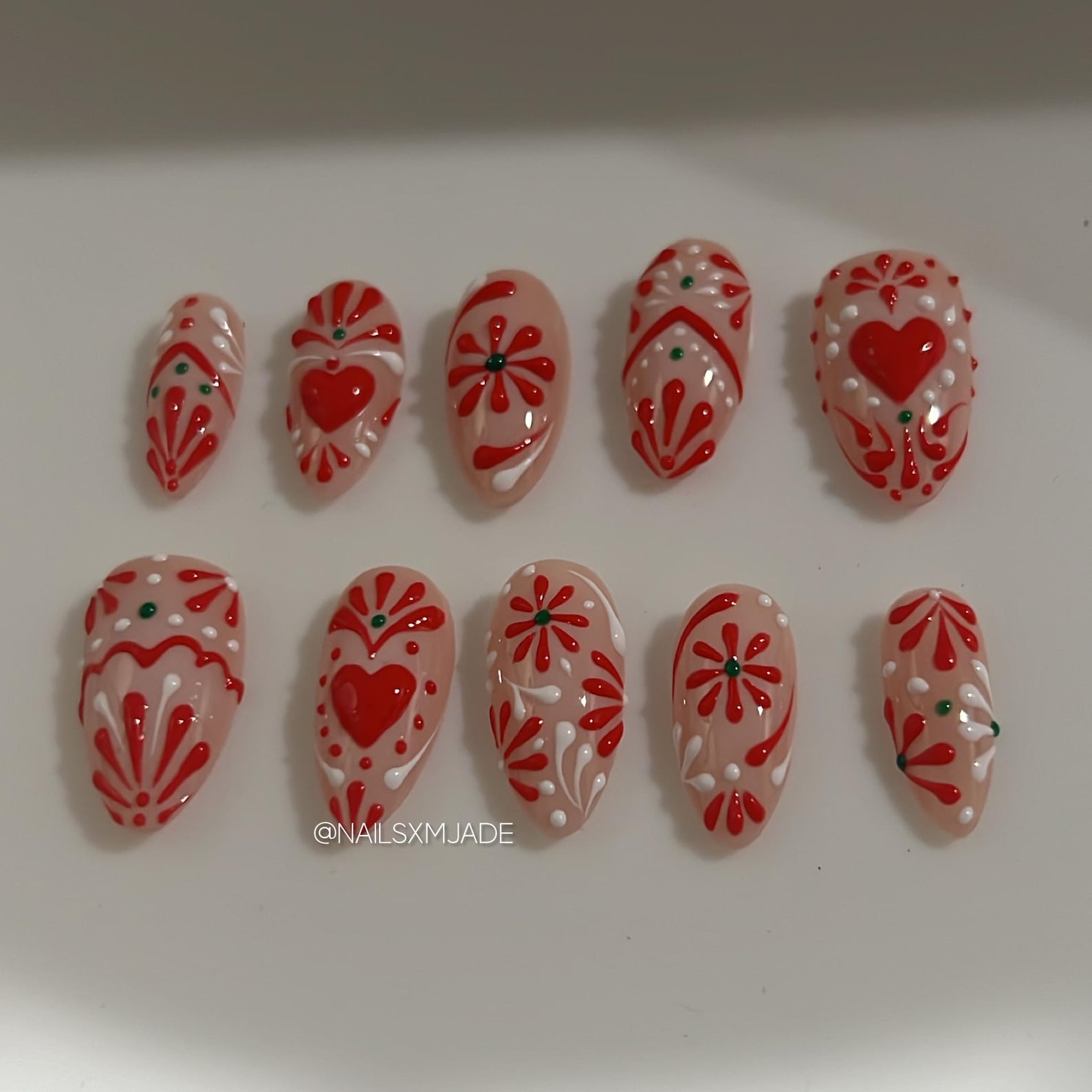 Talavera Press on Nails | Mexican Tile Nails| Press on Nails | Press ...