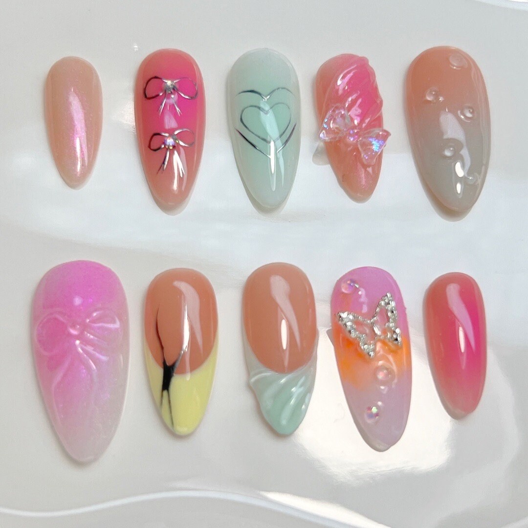 Fary Tale Inspire Fake Nails Frenchy Nails Press on Nails Glue Nails ...