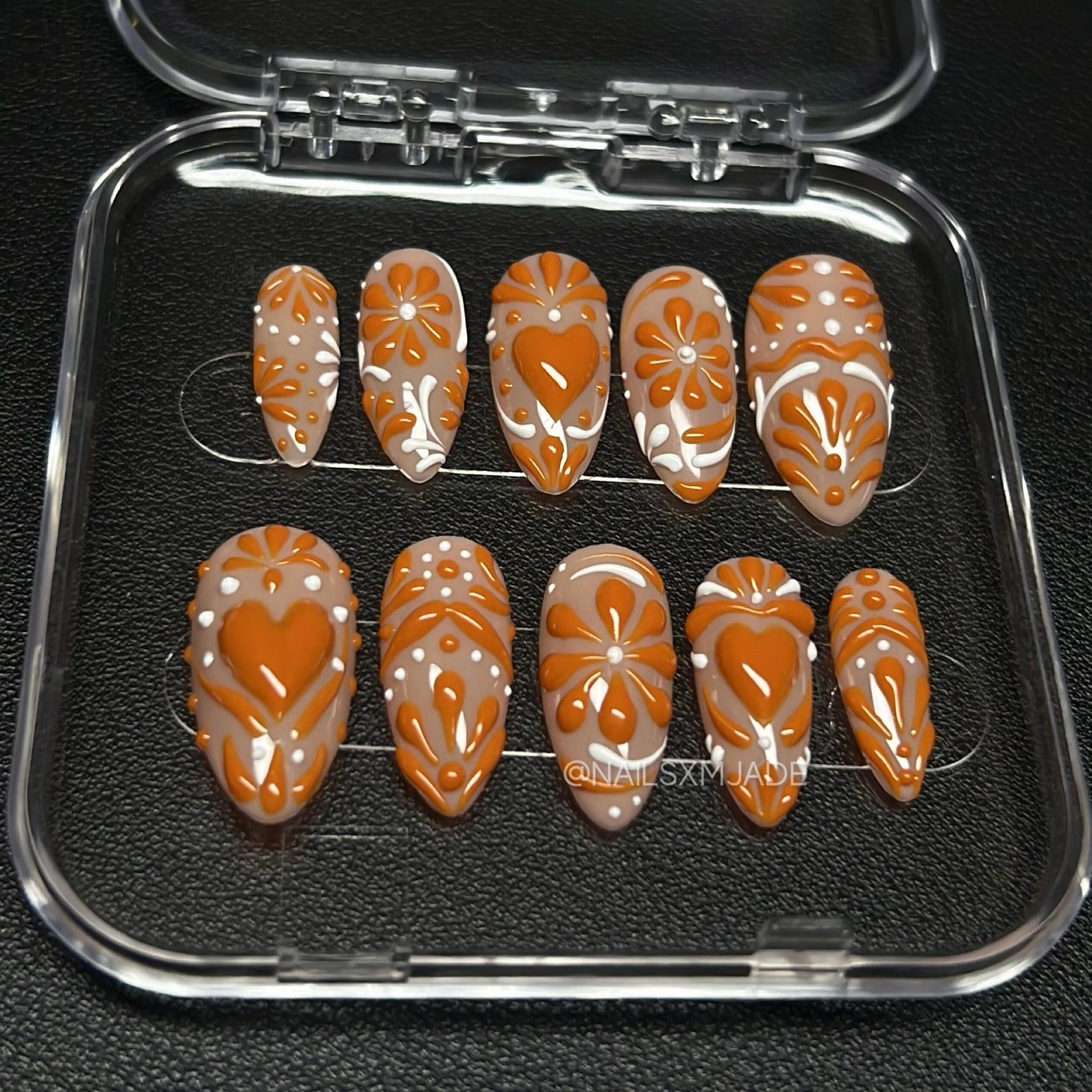 Talavera Nails | Mexican Tile Nails| Barro Nails | Press-ons | Mexican ...