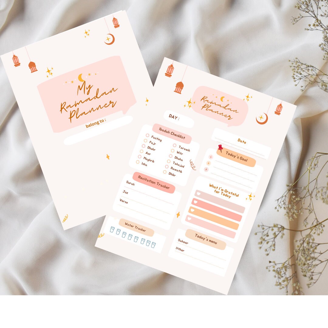 Ramadan Printable Planner, Muslim Daily Planner, Ibadah Tracker ...