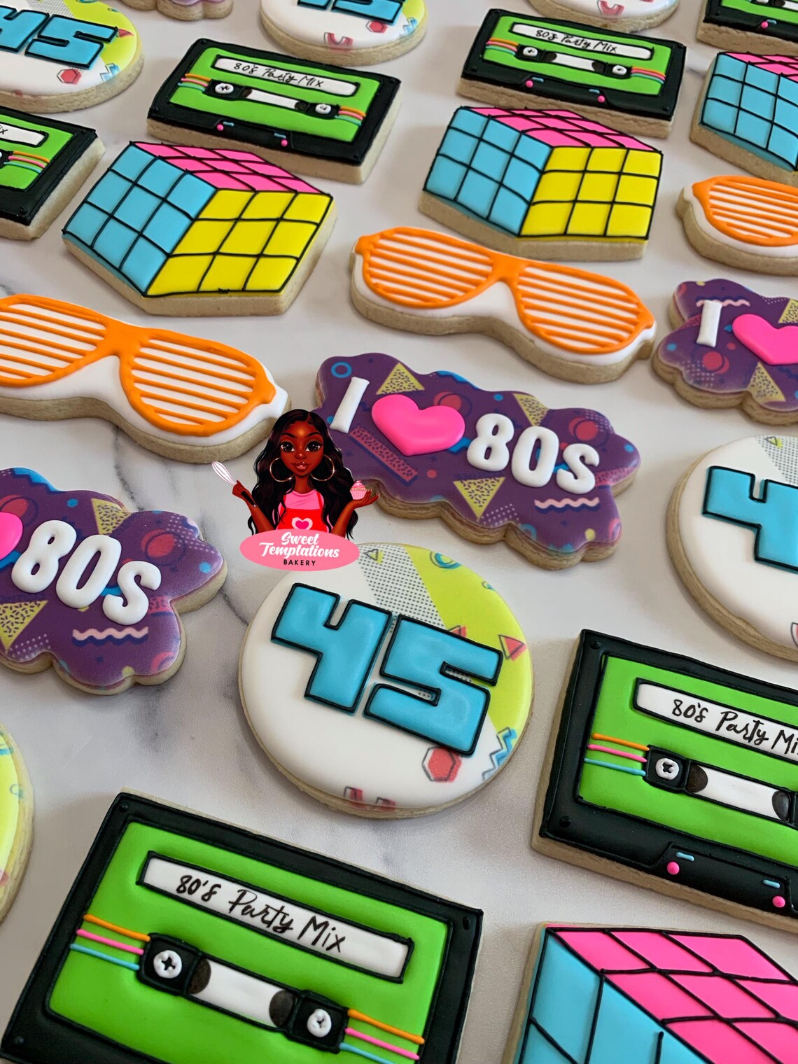 80s Theme Custom Sugar Cookies | Retro Party Favors | I Love 80s ...