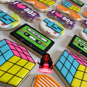 80s Theme Custom Sugar Cookies | Retro Party Favors | I Love 80s ...