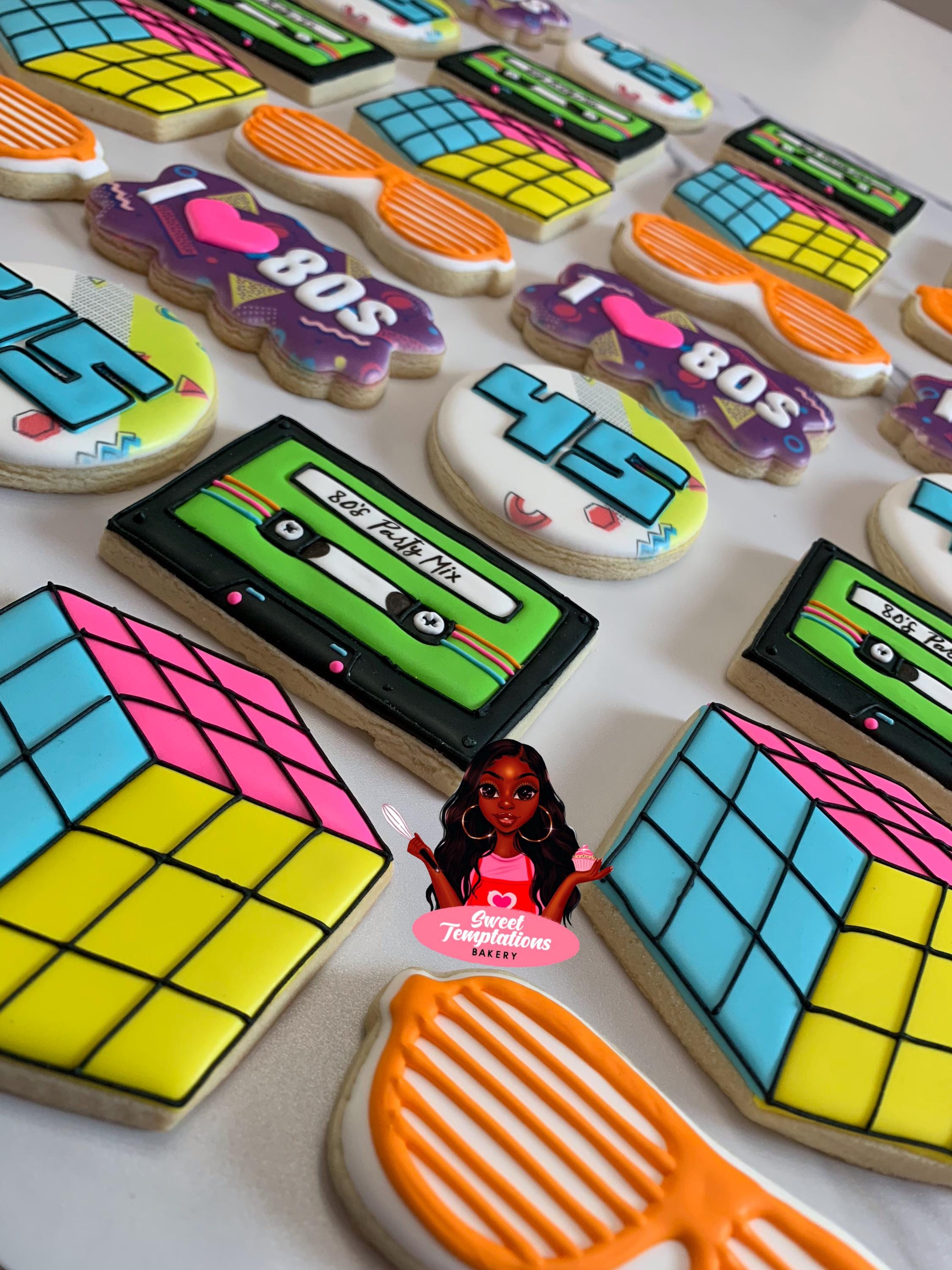 80s Theme Custom Sugar Cookies | Retro Party Favors | I Love 80s ...