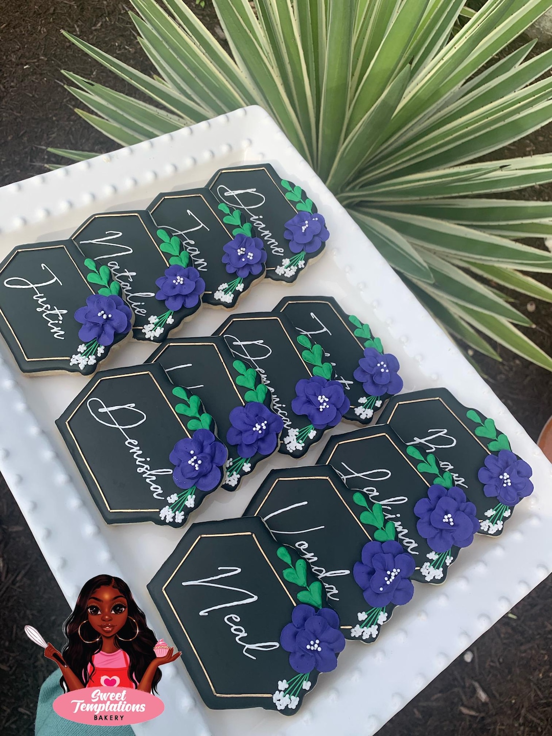 Custom Name Tag Sugar Cookies - Personalized Place Card Cookies for ...