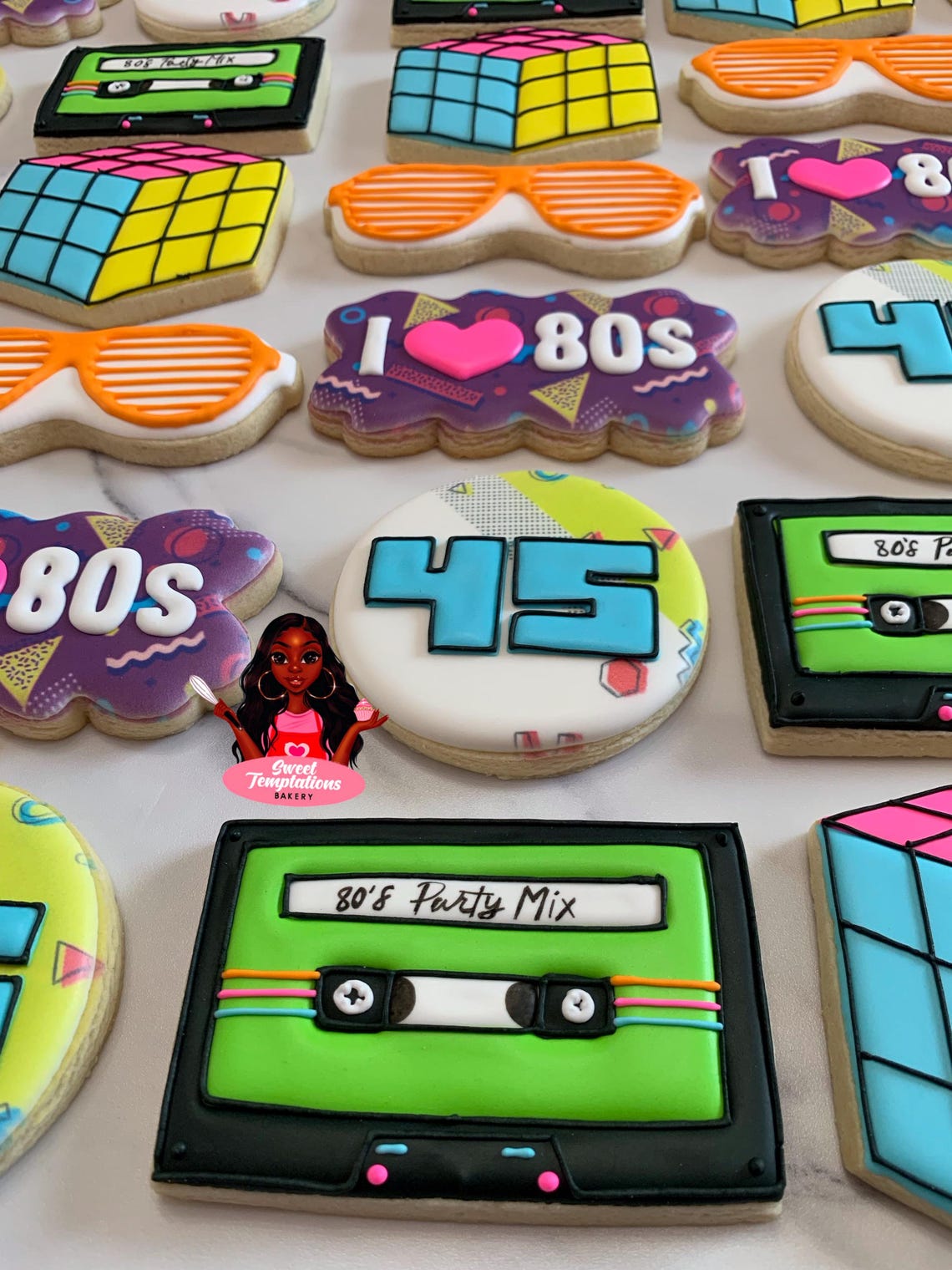 80s Theme Custom Sugar Cookies | Retro Party Favors | I Love 80s ...
