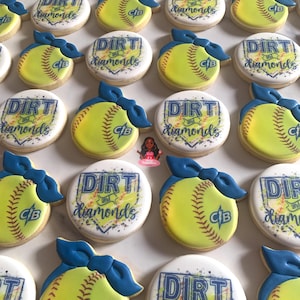 Custom Girls Softball Sugar Cookies – Personalized Team Colors & Logo ...