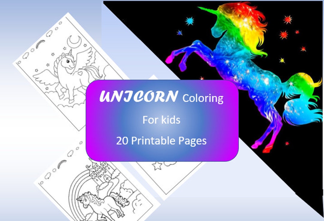 UNICORN Coloring Pages for Kids Printable Digital Download - Etsy UK
