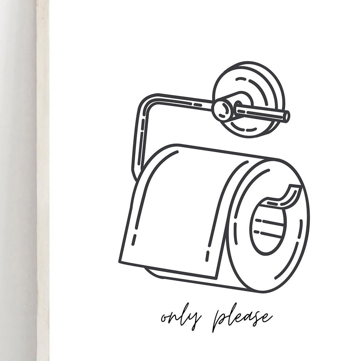 Toilet Paper Only Printable Sign, Modern Minimalist Bathroom Print ...