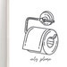 Toilet Paper Only Printable Sign, Modern Minimalist Bathroom Print ...