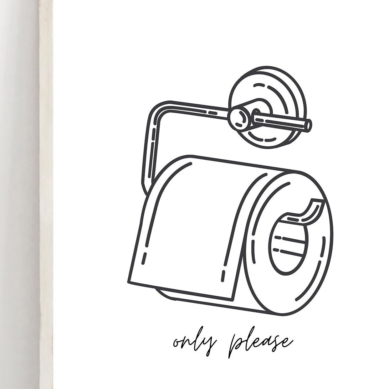 Toilet Paper Only Printable Sign, Modern Minimalist Bathroom Print ...