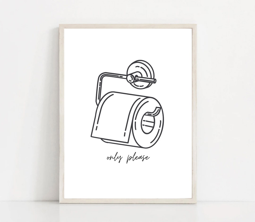 Toilet Paper Only Printable Sign, Modern Minimalist Bathroom Print ...