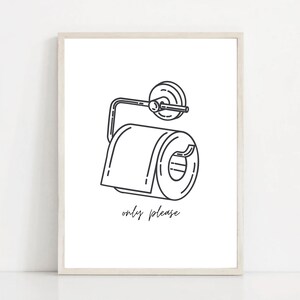Toilet Paper Only Printable Sign, Modern Minimalist Bathroom Print ...