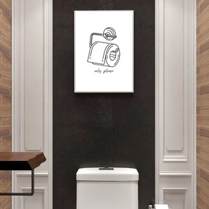 Toilet Paper Only Printable Sign, Modern Minimalist Bathroom Print ...