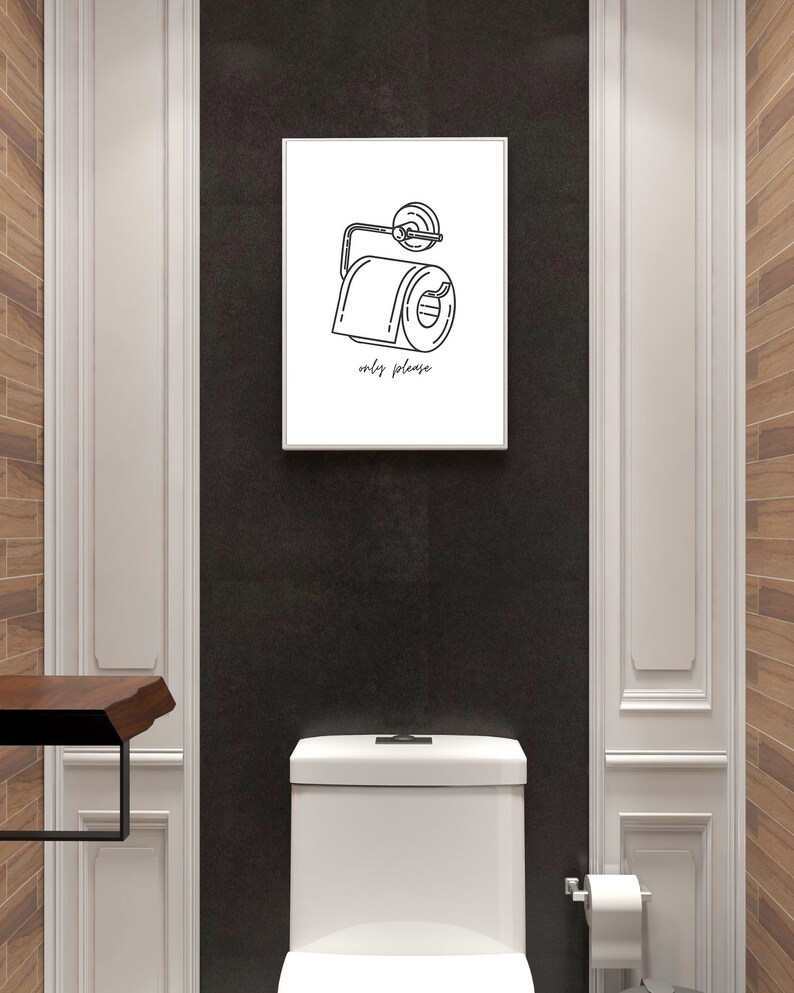Toilet Paper Only Printable Sign, Modern Minimalist Bathroom Print ...