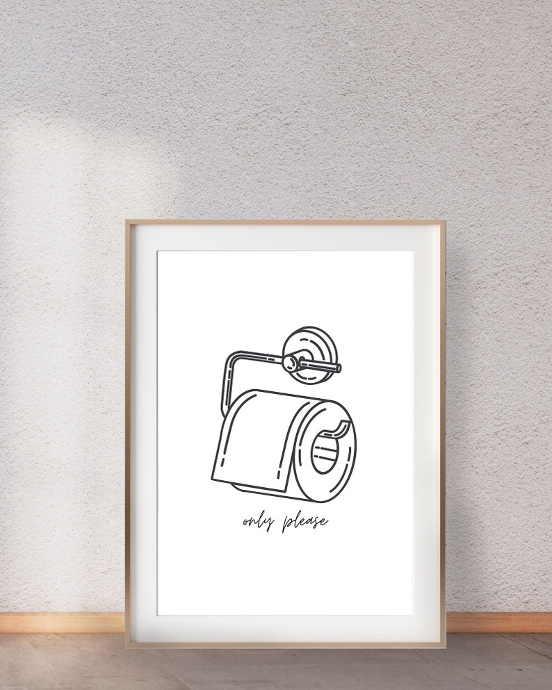 Toilet Paper Only Printable Sign, Modern Minimalist Bathroom Print ...