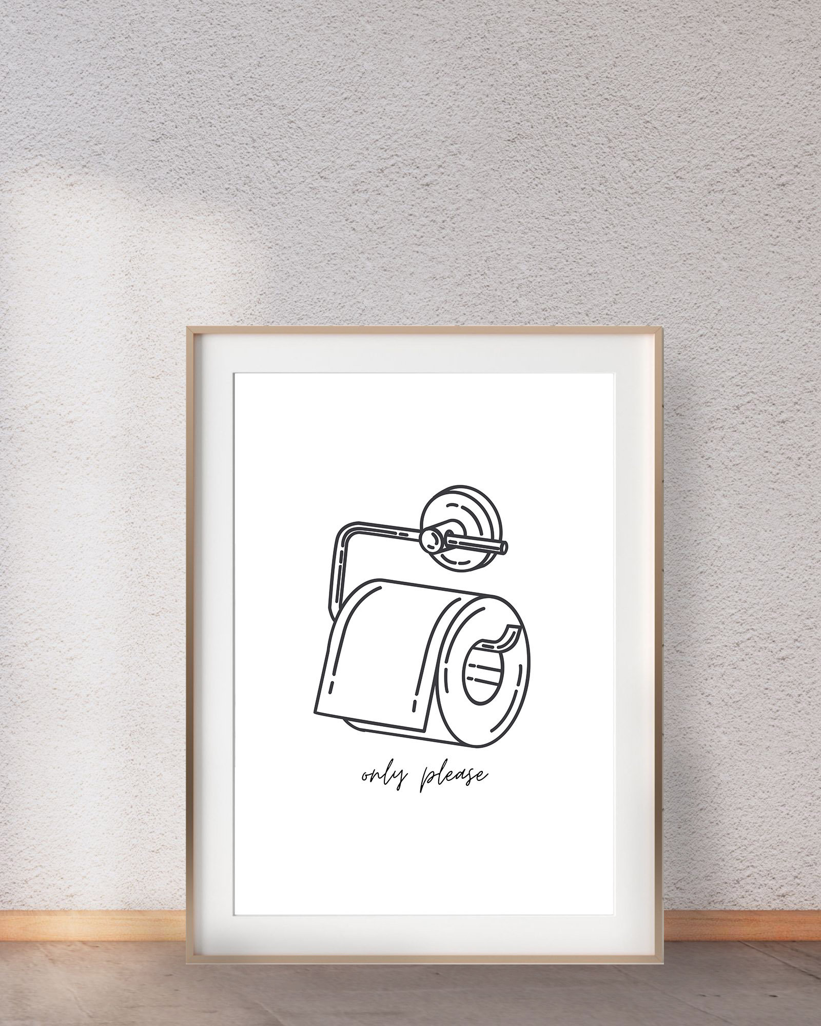 Toilet Paper Only Printable Sign, Modern Minimalist Bathroom Print ...