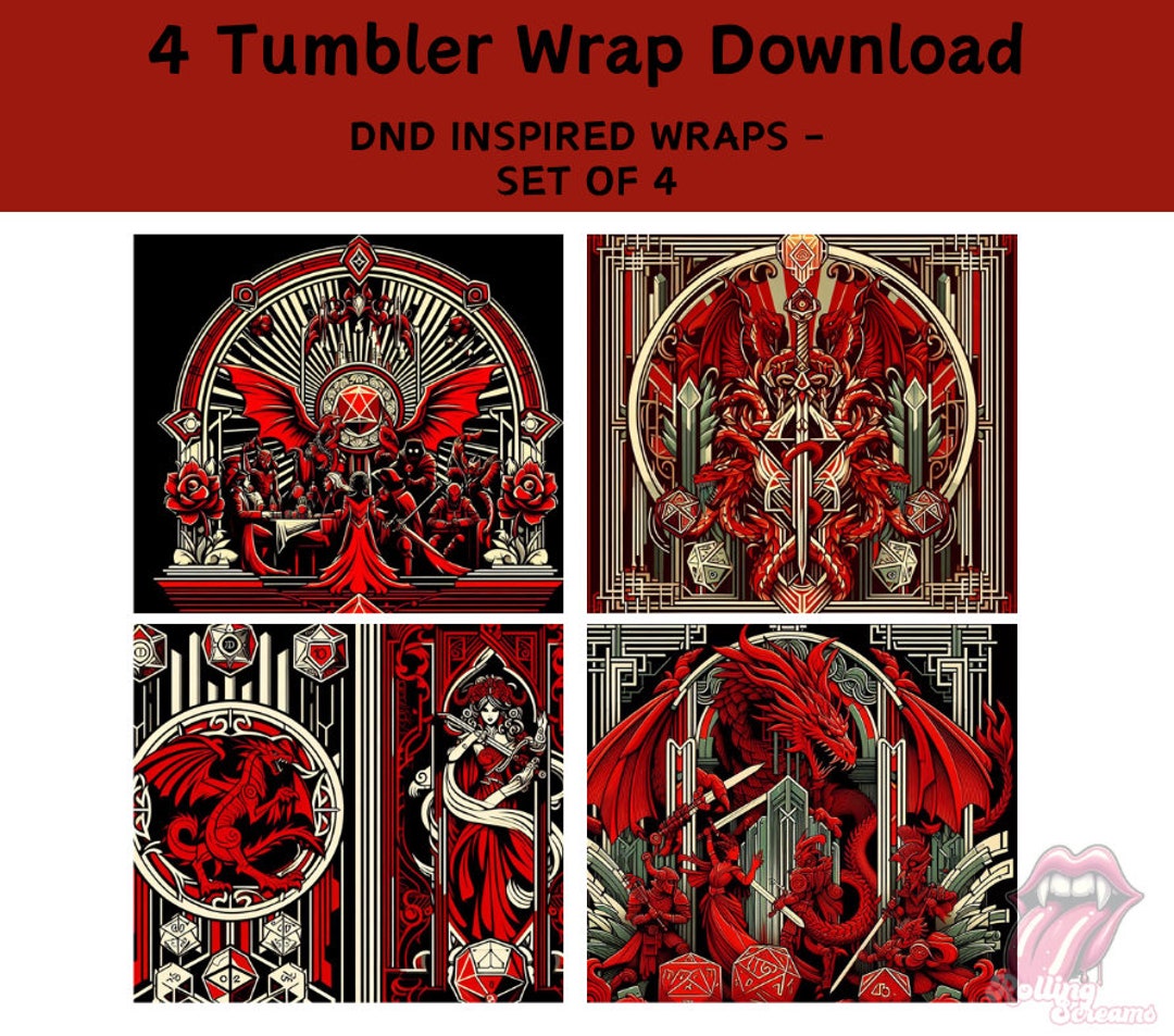 Dnd Inspired Tumbler Wrap Bundle Red - Etsy