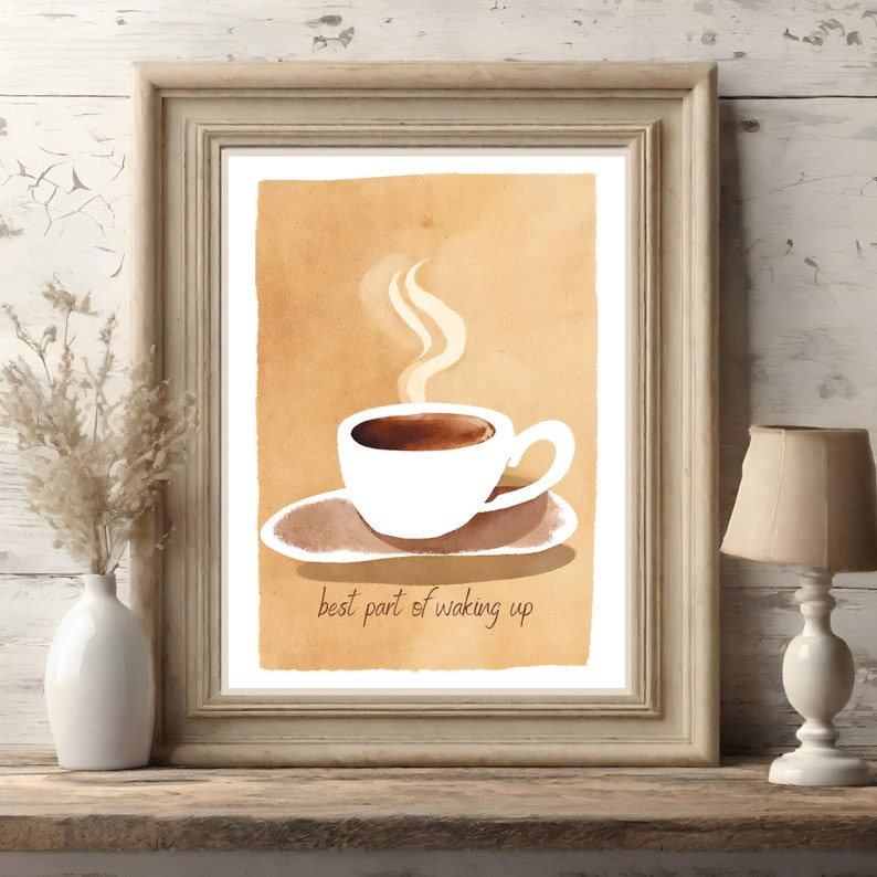 Printable Coffee Wall Art, Minimalist Home Decor for Coffee Lovers ...
