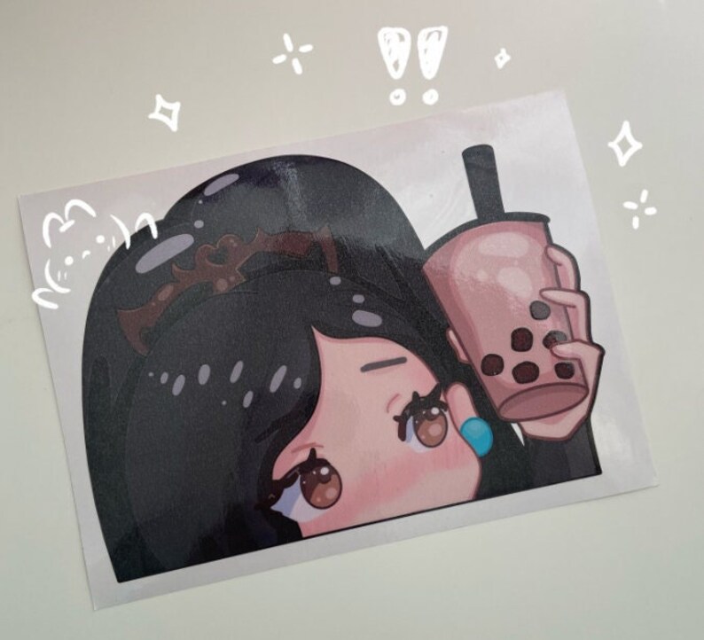 Sage Valorant Boba Peeker Car Decal, Car Sticker, Chibi, Waterproof ...